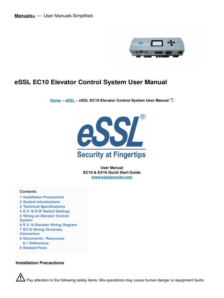 EC10 Elevator Control System Manual | PDF | Elevator | Access Control