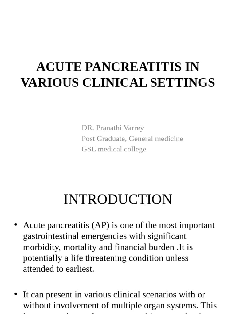 Acute Pancreatitis Case Studies | PDF | Causes Of Death | Medical Specialties