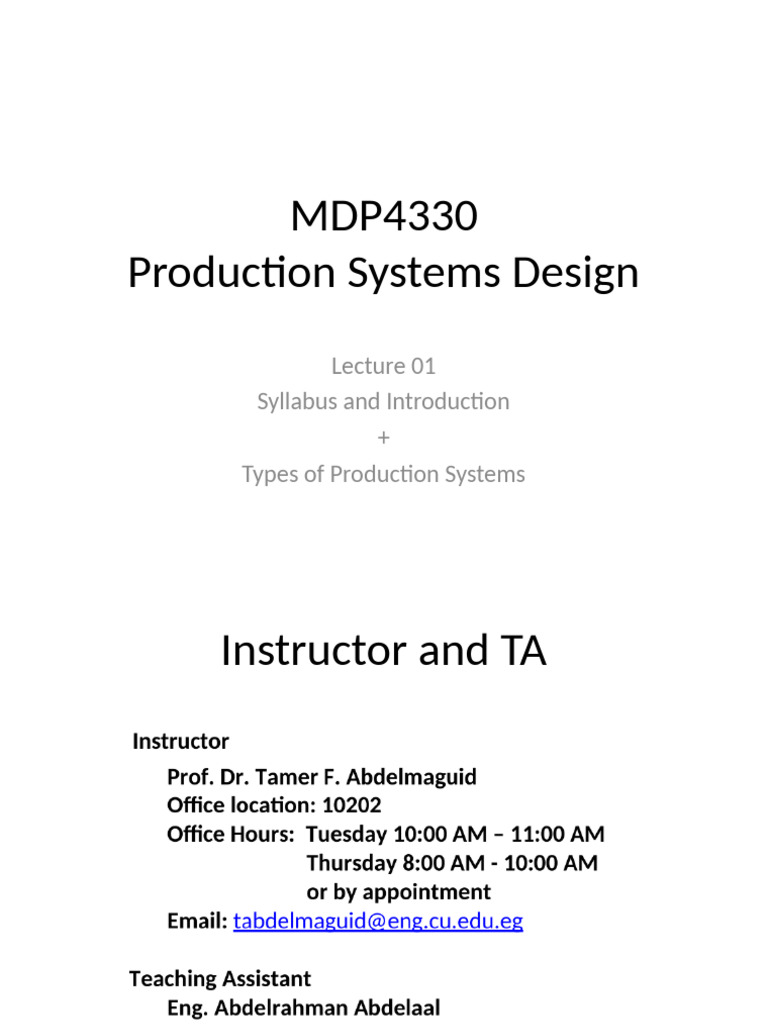 MDP4330 Lecture01 | PDF | Warehouse | Automation