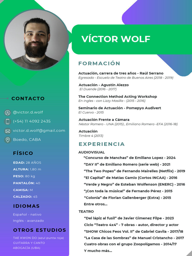 Perfil Profesional de Víctor Wolf | PDF