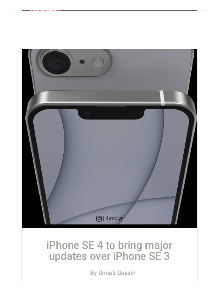 Iphone SE 4 To Bring Major Updates Over Iphone SE 3 | PDF