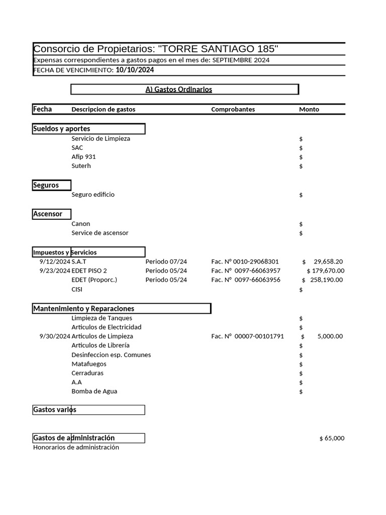 Expensas | PDF | Bienes manufacturados