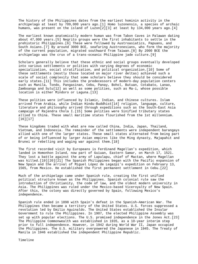 History of The Philippines | PDF | Southeast Asia | Philippines