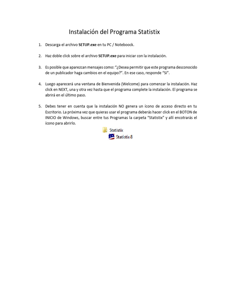 Instalación Del Programa Statistix | PDF | Crecimiento personal y ...