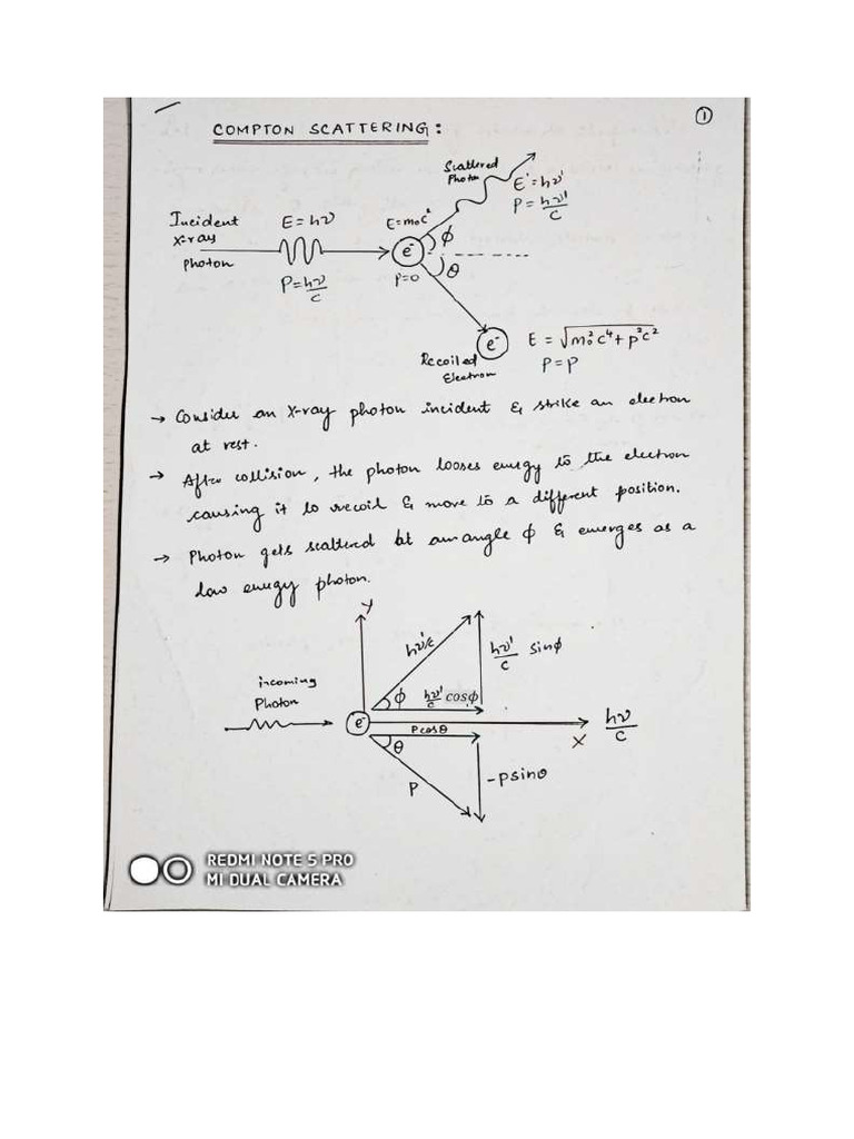 18-Jul-2019 3.1.derivation of Compton Shift 4 | PDF