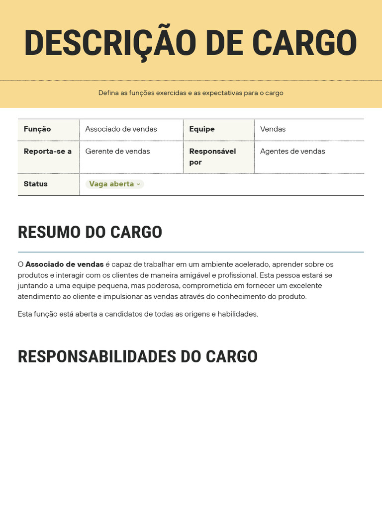 Descrição de cargo | PDF