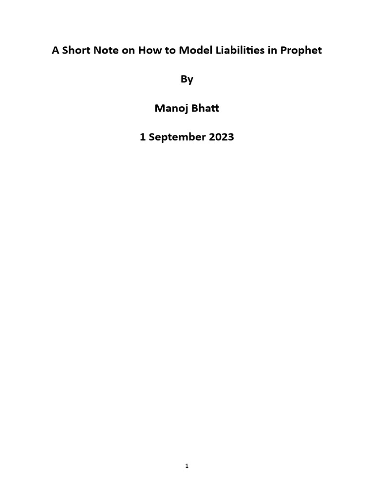 A Short Note On How To Model Liabilities In Prophet Pdf Library Computing Variable 