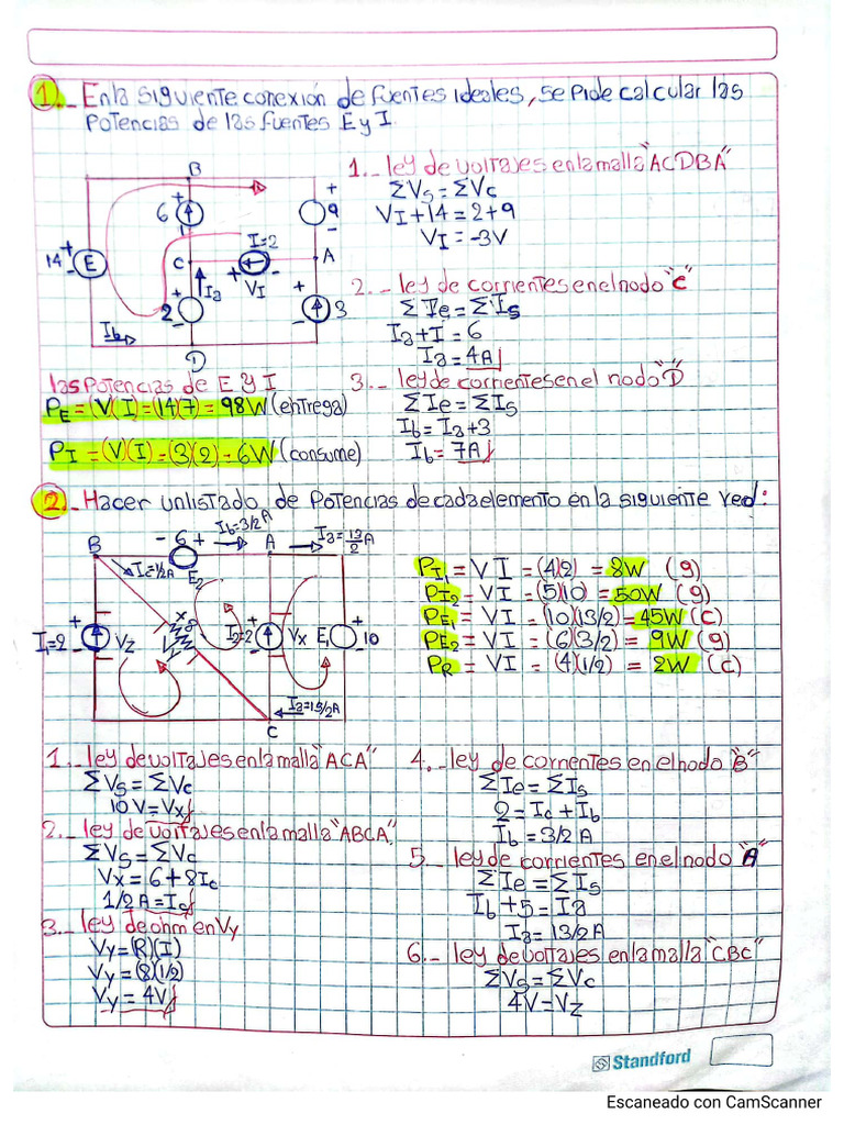 Ejercicios de Analisis de Circuitos Electricos 1 | PDF