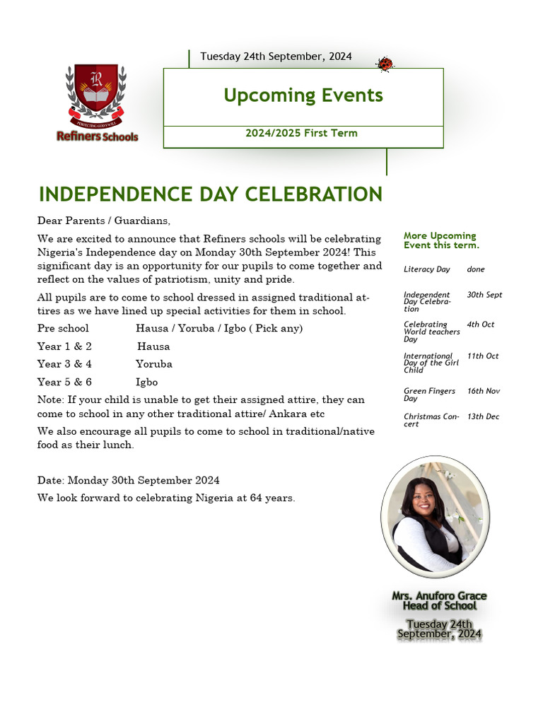 Upcoming Event - INDEPENDENCE DAY CELEBRATION | PDF | West Africa | Nigeria