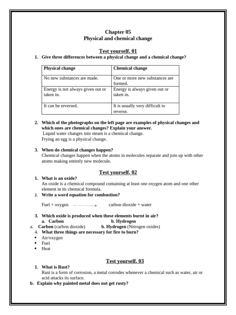 Chapter 05 Sci | PDF | Oxide | Chemical Substances