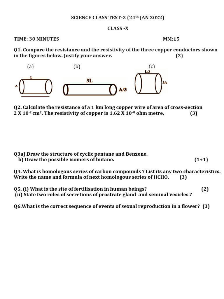 10 Science CT-2 | PDF | Science & Mathematics