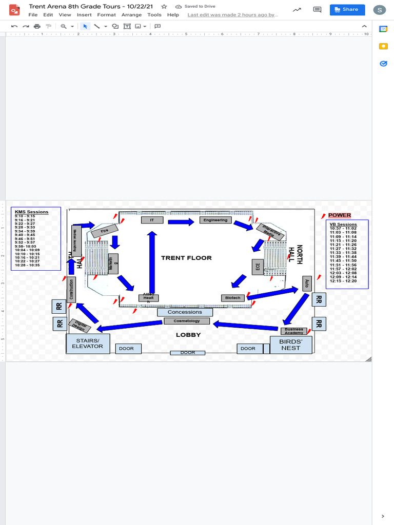 Trent Arena 8th Grade Tour Schedule | PDF