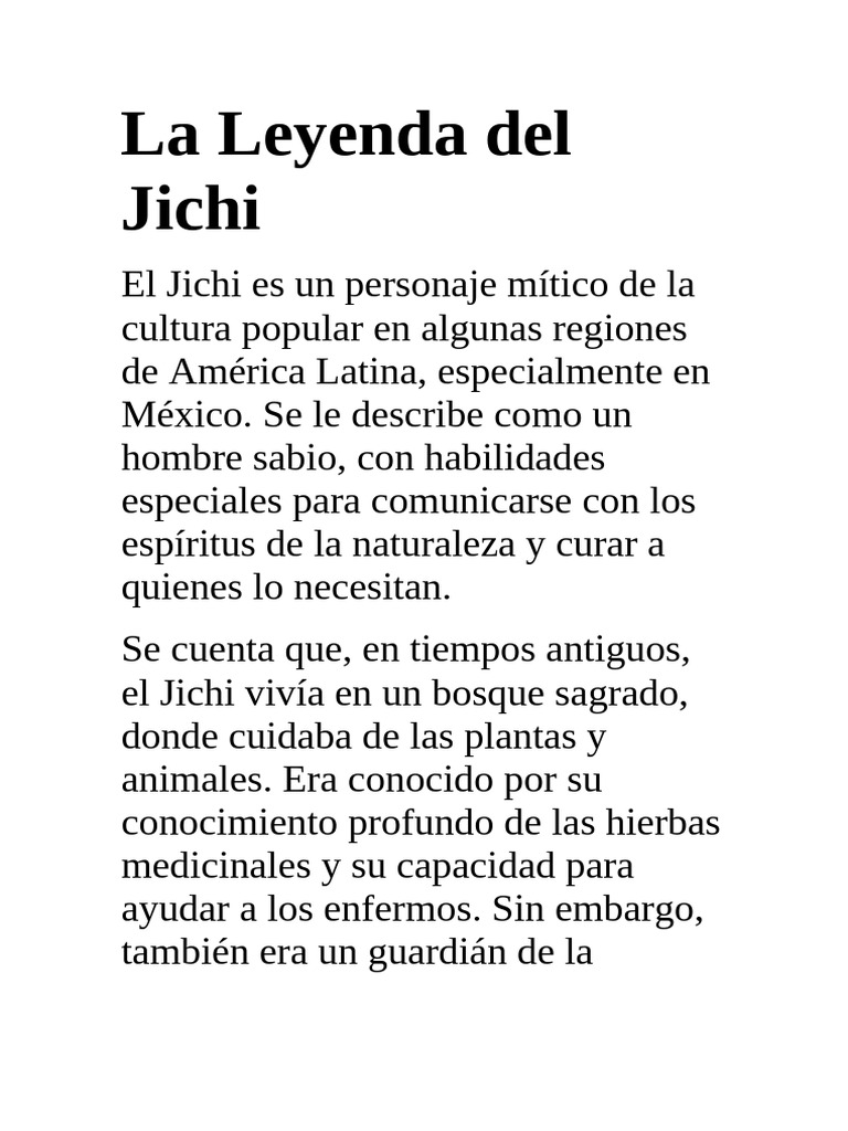 Leyenda del Jichi: Sabiduría y Naturaleza | PDF | Religión y ...