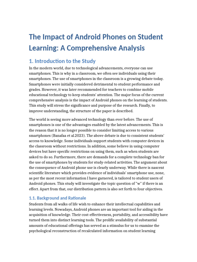 The Impact of Android Phones on Student Learning_ A Comprehensive Analysis | PDF | Android ...