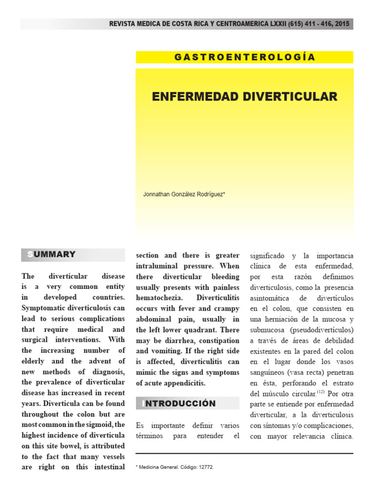 Enf Diverticular | PDF | Gastroenterología | Enfermedades digestivas