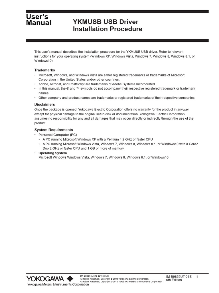 YKMUSB USB Driver Installation Procedure | PDF | Installation (Computer ...