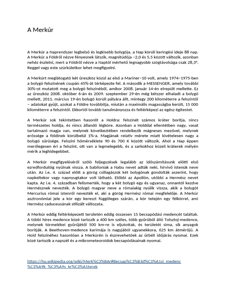 A Merkúr | PDF