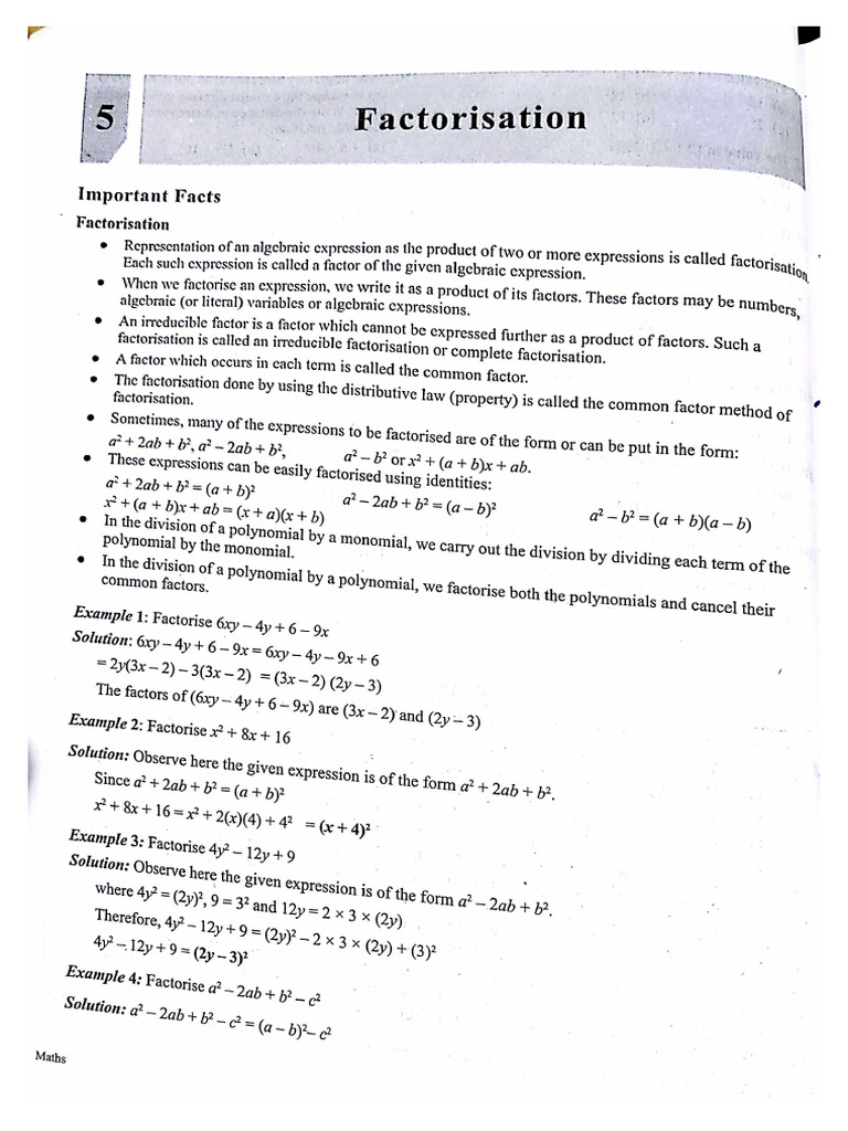 Factorisation SOSE Sir Riyaz | PDF
