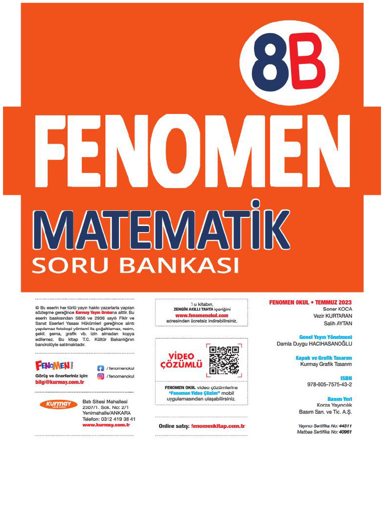 Fenomen Matemati̇k 8b 2023 PDF | PDF
