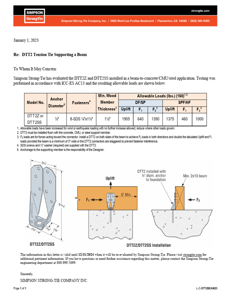 DTT2 Beam Tension Tie Load Data | PDF | Computers | Technology ...