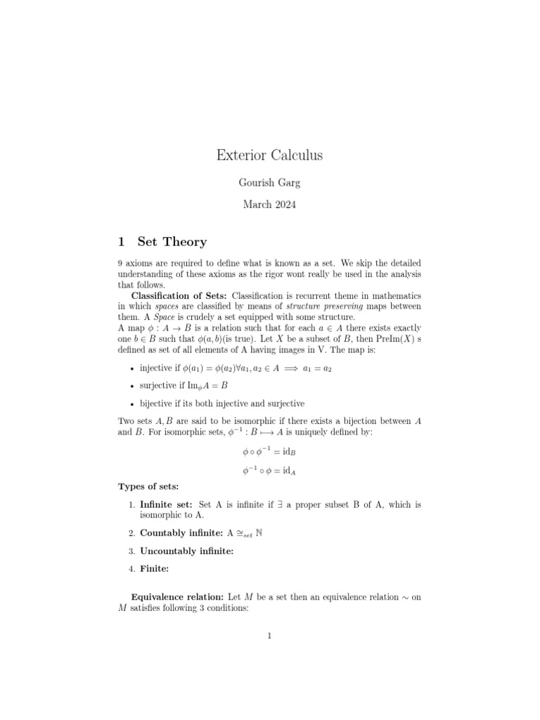 Exterior Calculus | PDF | Set (Mathematics) | Geometry