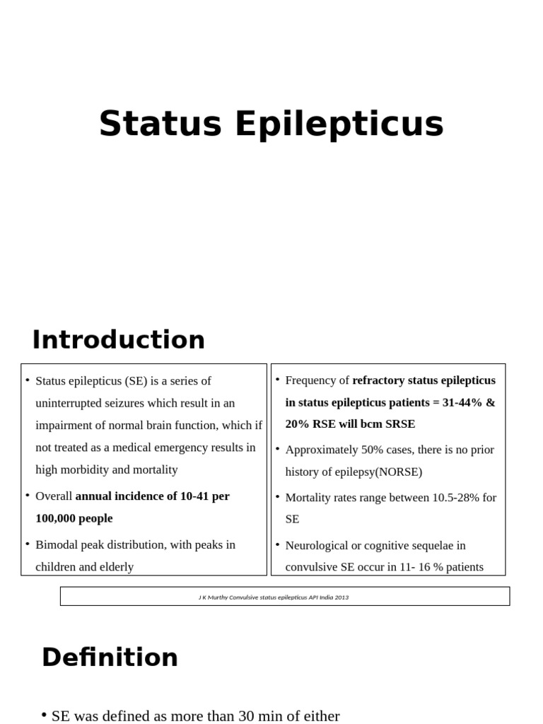 Pediatric Status Epilepticus Overview | PDF | Epilepsy | Neurological ...