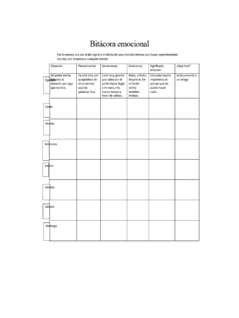 Bitacora Emocional | PDF