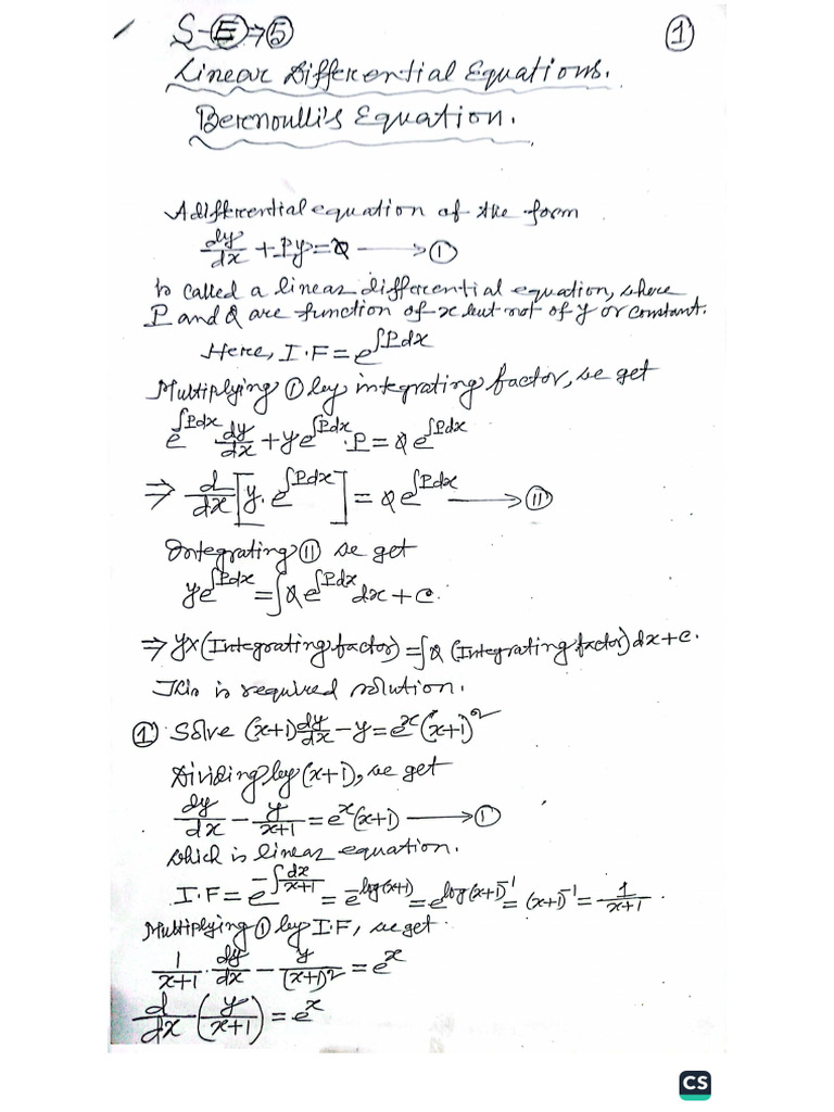 Linear Differential Equation | PDF