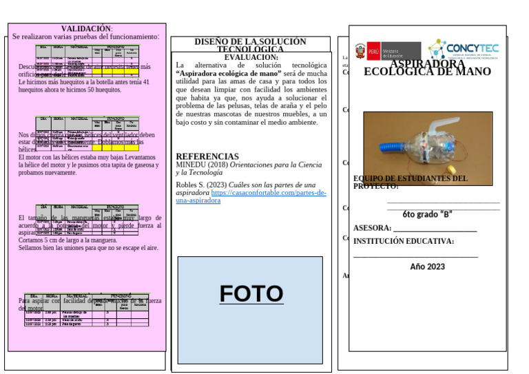 Triptico FENCYT | PDF | Aspiradora