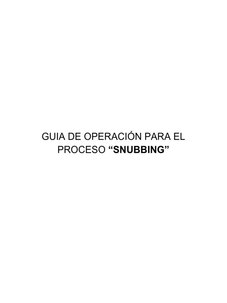 Proceso Snubbing | PDF | Fuerza | Presión
