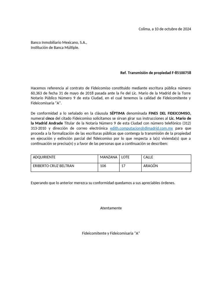 L-17 M-106 Instruccion Eriberto Cruz Beltran | PDF | Derecho