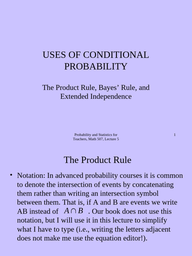 Product Rule and Bayes' Rule | PDF | Probability | Evidence