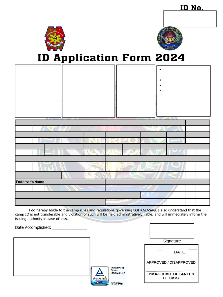 Camp ID Form 2024 2 | PDF | Human Rights | Justice