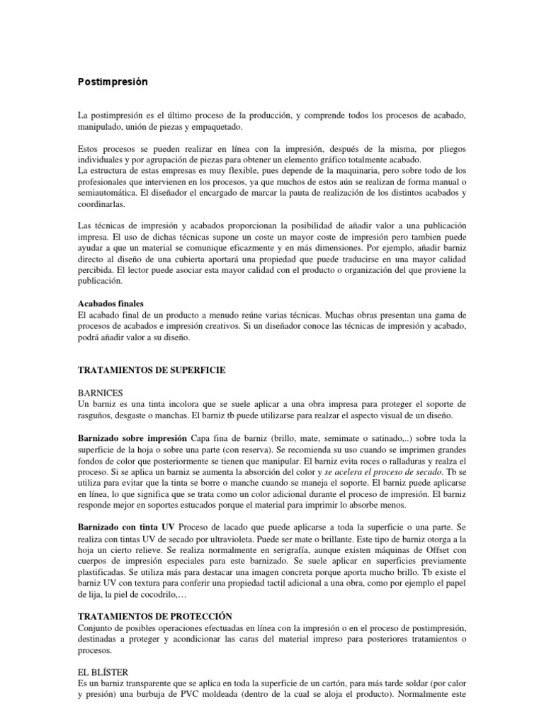 Postimpresion | PDF | Encuadernación | Libro de bolsillo