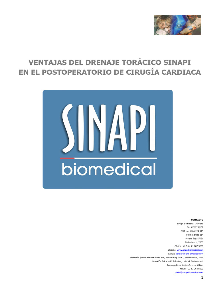 Ventajas del Drenaje Torácico Sinapi | PDF | Presión