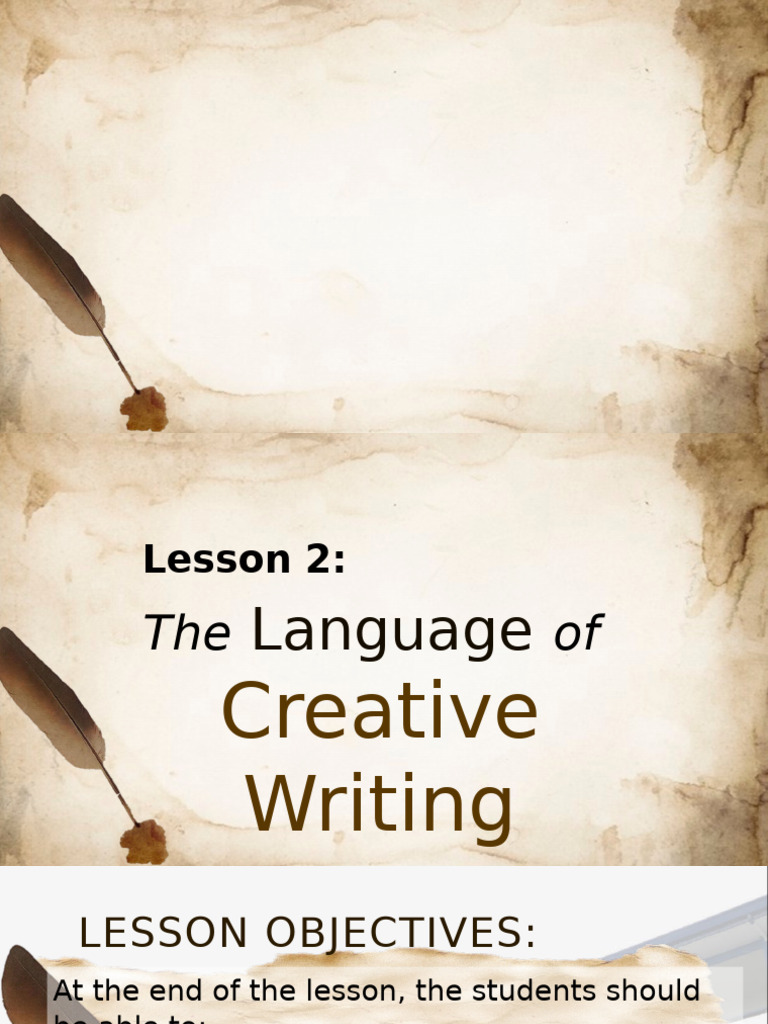 Lesson 2 Language of Creative Writing | PDF | Linguistics