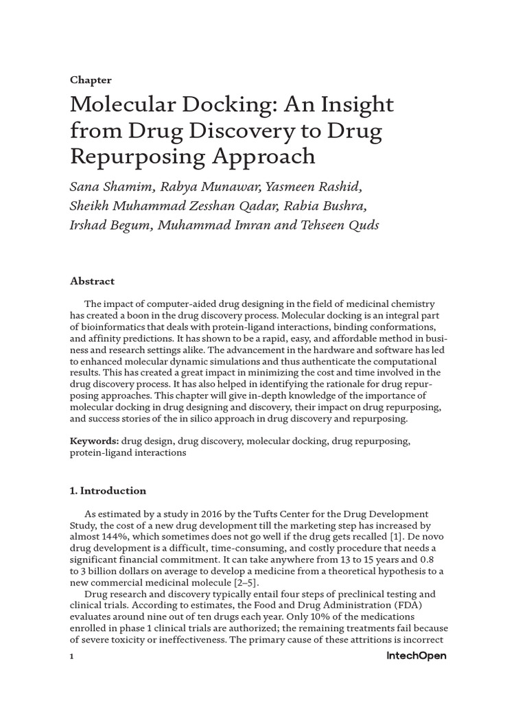 Molecular Docking An Insight From Drug Discovery T | PDF | Docking ...