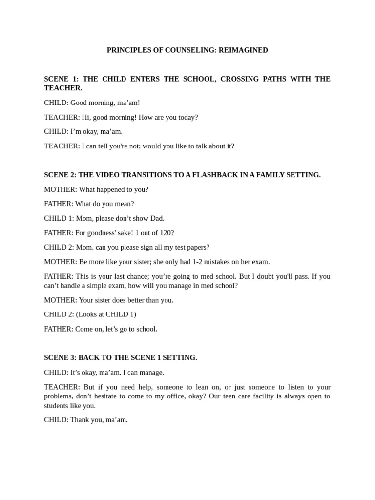 Principles-of-Counselling-Script | PDF | Empathy | Nonverbal Communication