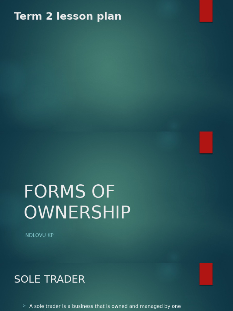 Forms of Ownership | PDF | Partnership | Sole Proprietorship