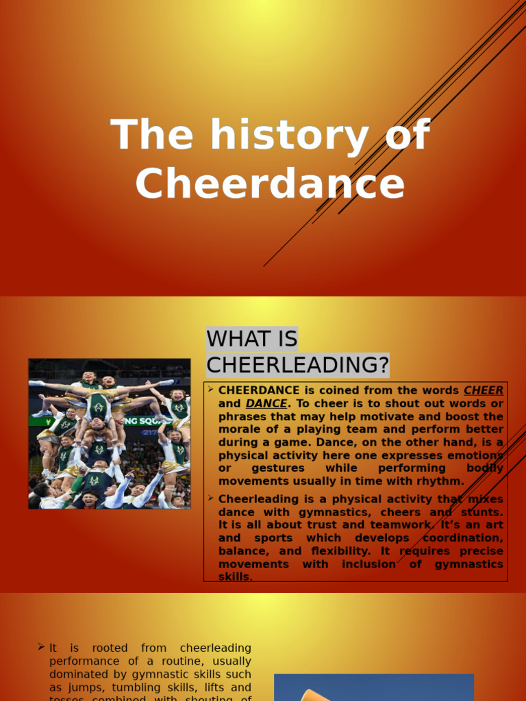 The History of Cheerdance | PDF | Cheerleading | Gymnastics