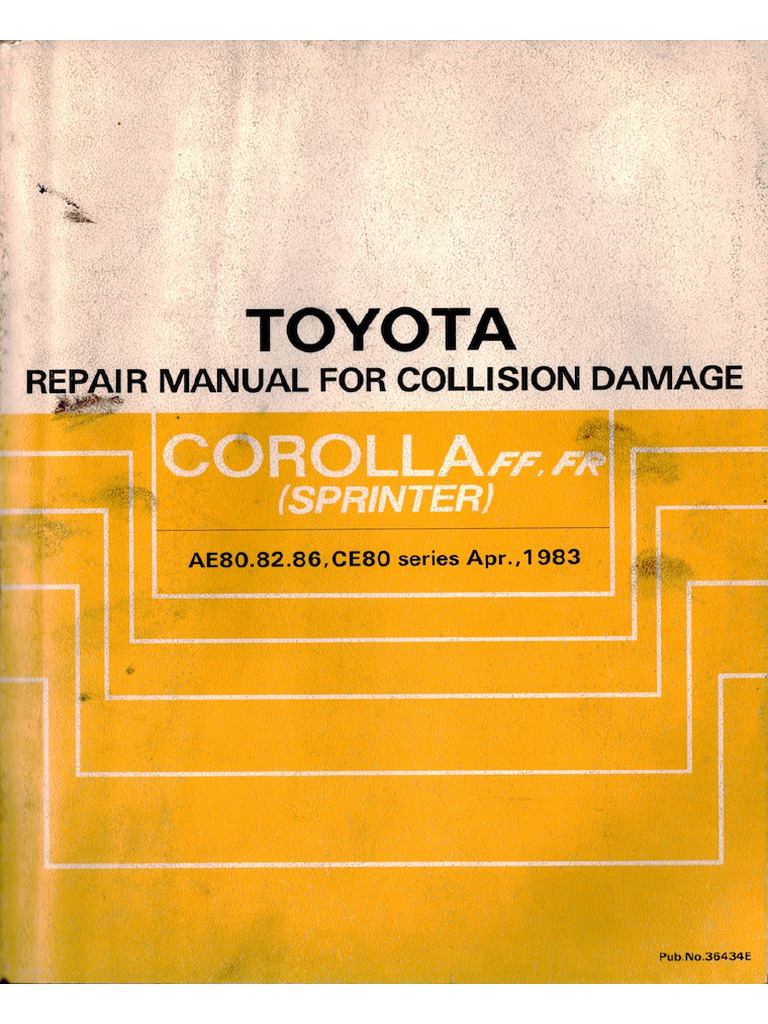 AE80 AE82 AE86 Collision Damage Repair Manual | PDF