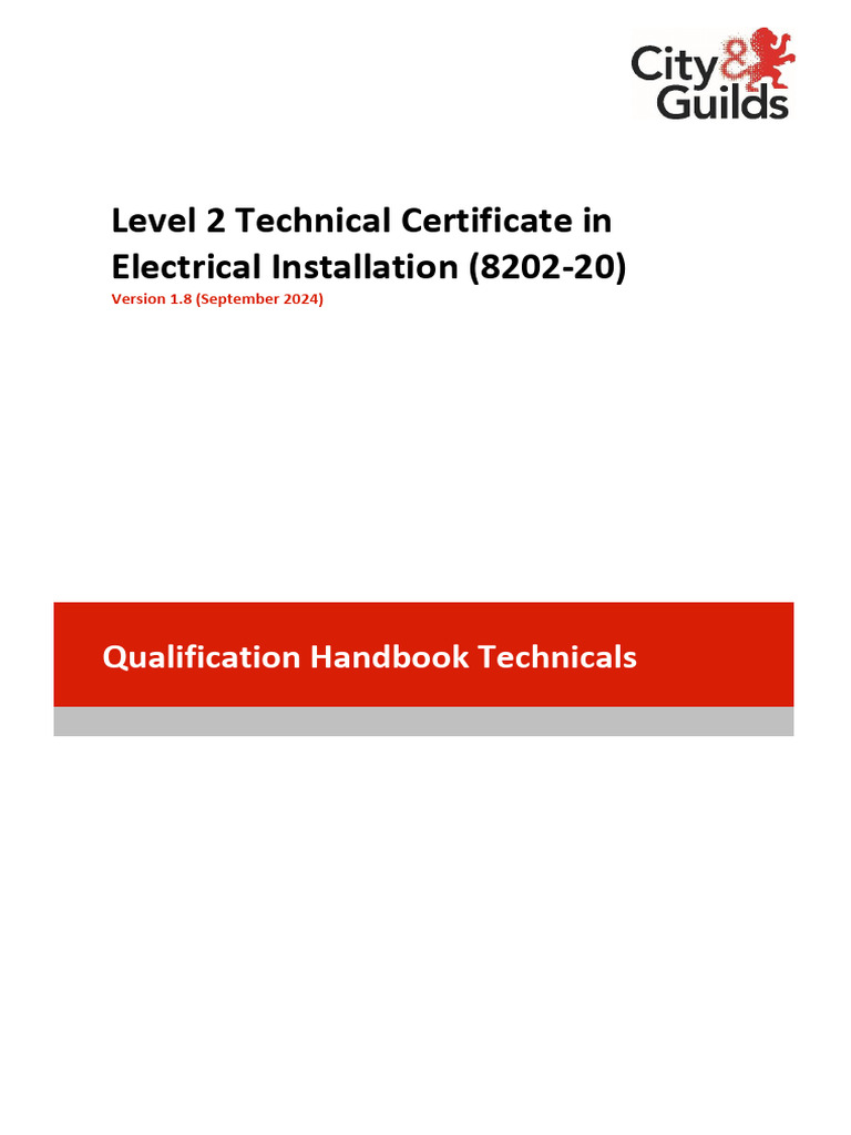 Level 2 Electrical Installation Certificate | PDF | Educational ...