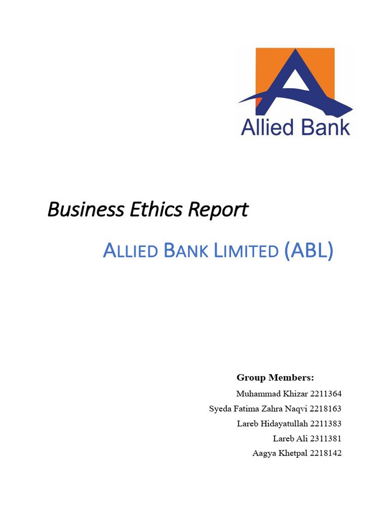 ABL Report | PDF | Banks | Corporate Social Responsibility