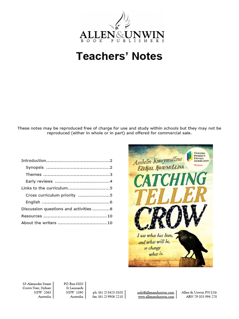 Catching Teller Crow 9781760631628 TN 1 | PDF | Indigenous Australians