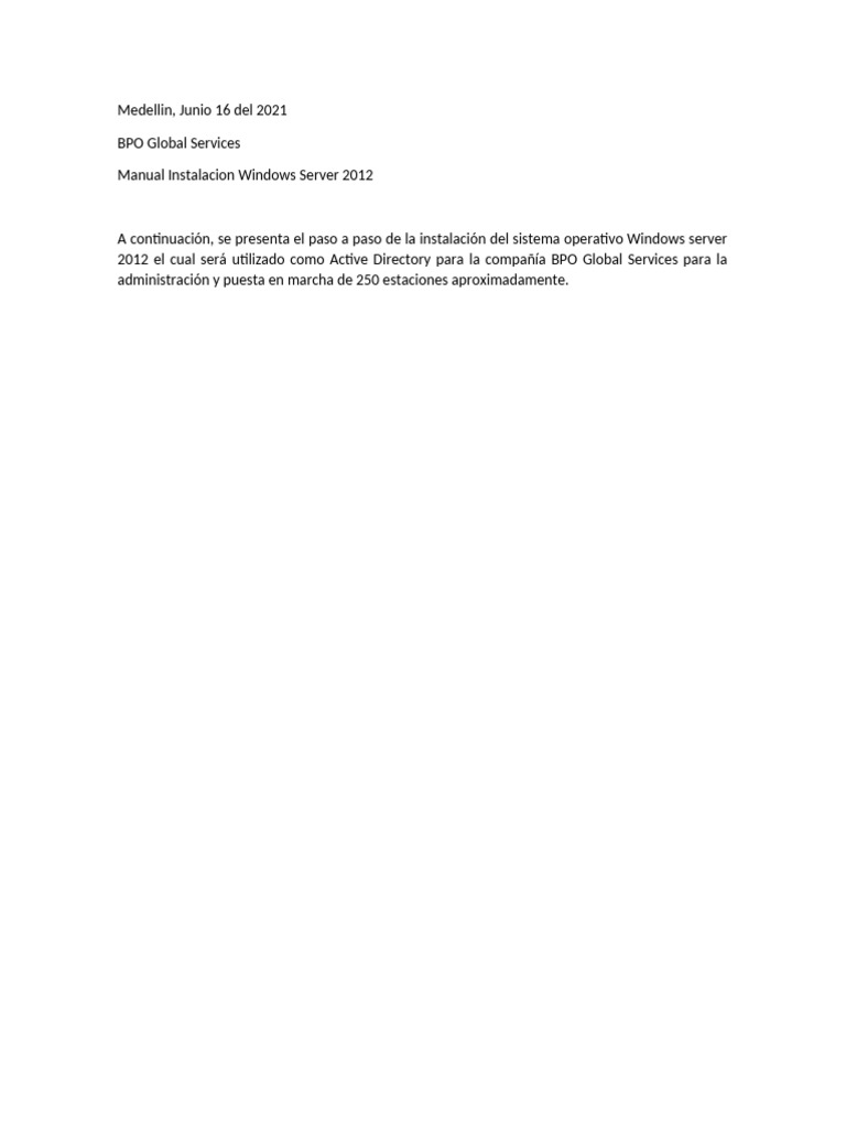 INSTALACION WINDOWS SERVER 2012 | PDF INSTALACION WINDOWS SERVER 2012 | PDF