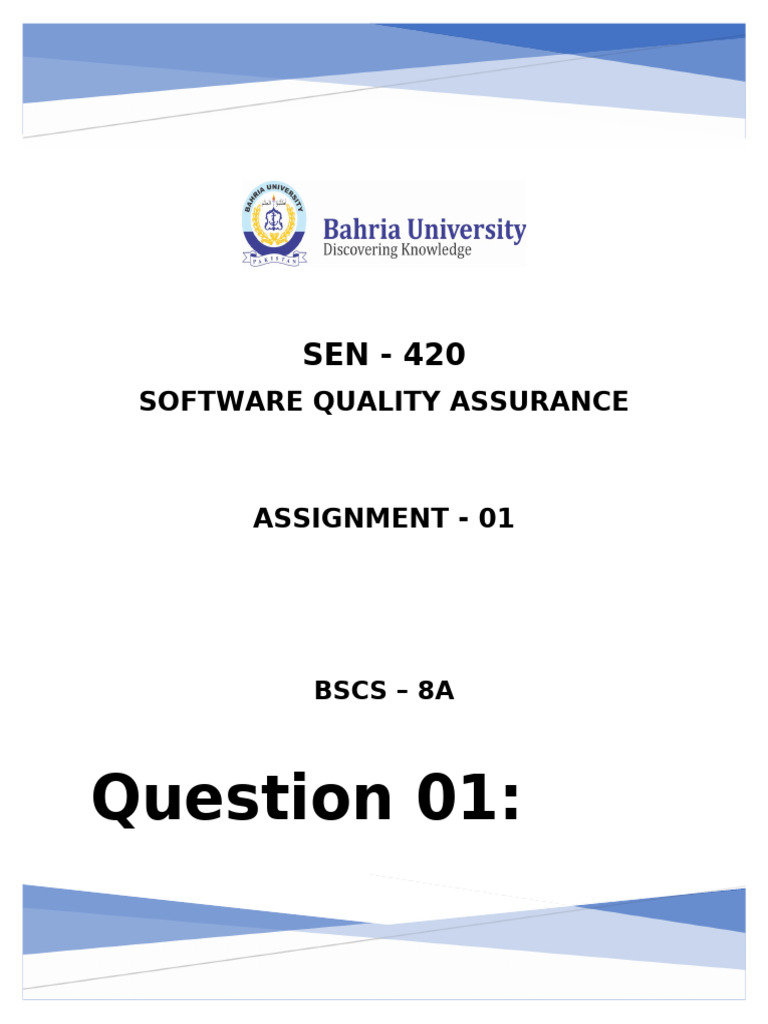 SQA Assignment 1 | PDF | Software Testing | Machine Learning SQA Assignment 1 | PDF | Software Testing | Machine Learning
