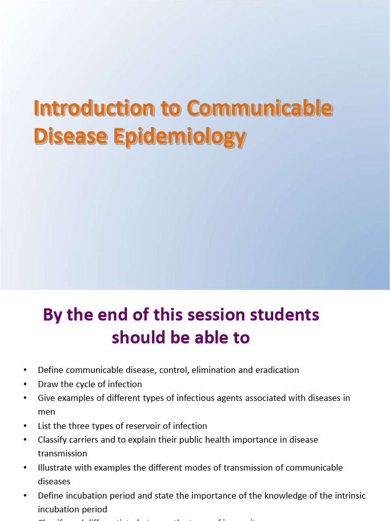 Communicable Disease Control Overview | PDF | Infection | Pathogen
