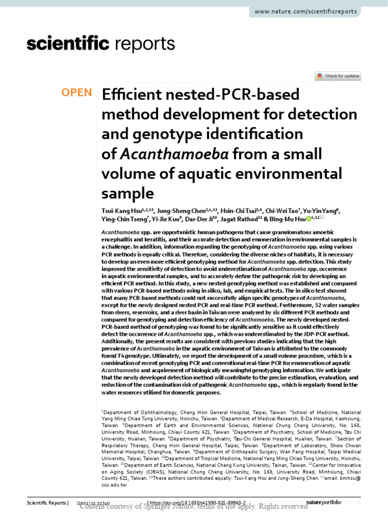 Efficient nested-PCR-based Method Development For | PDF | Polymerase ...