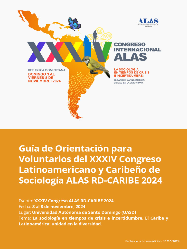 Guía de Orientación para Voluntarios - ALAS 2024 | PDF | America latina | Sociología