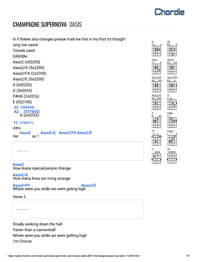 Champagne Supernova Oasis | PDF